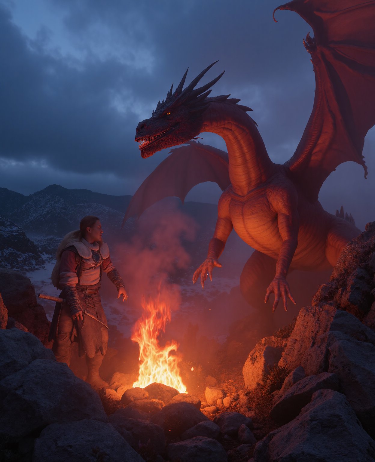 Fight warriors x dragon, in ar | image created by user dai231 | Tensor.Art