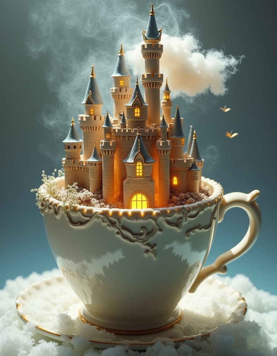 Castle in a Cup | image created by User_6996 | Tensor.Art