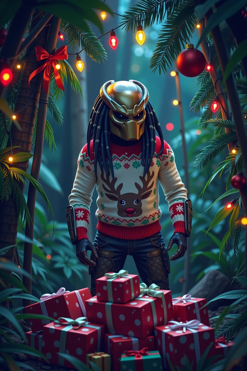Predator Celebrating Christmas | image created by Mr X | Tensor.Art