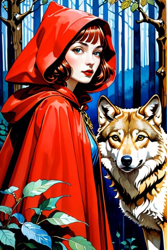 Fairy Tale: Little Red Riding | image created by 김순경 | Tensor.Art