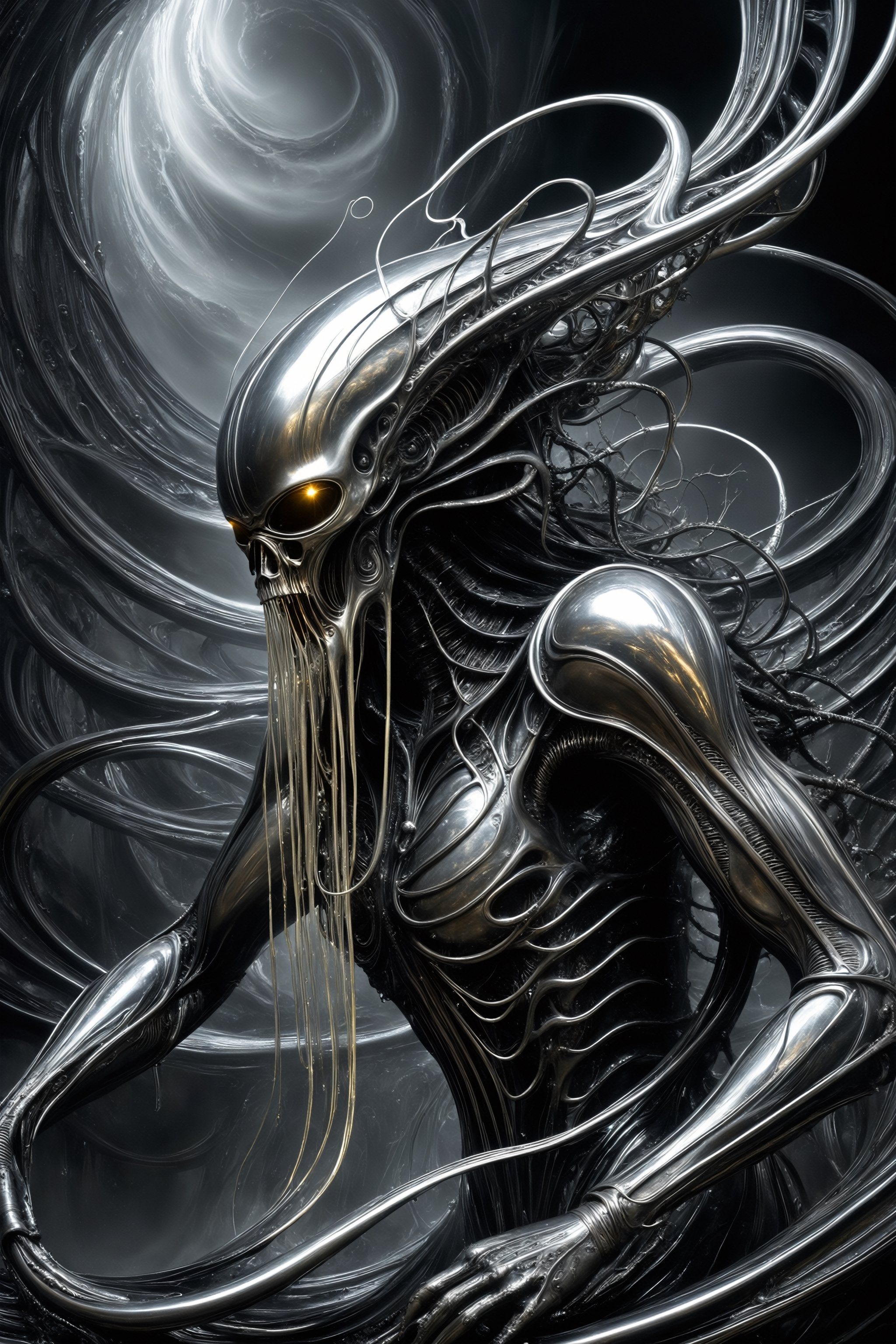 surreal fly, tendrils of metal | image created by La Leche | Tensor.Art