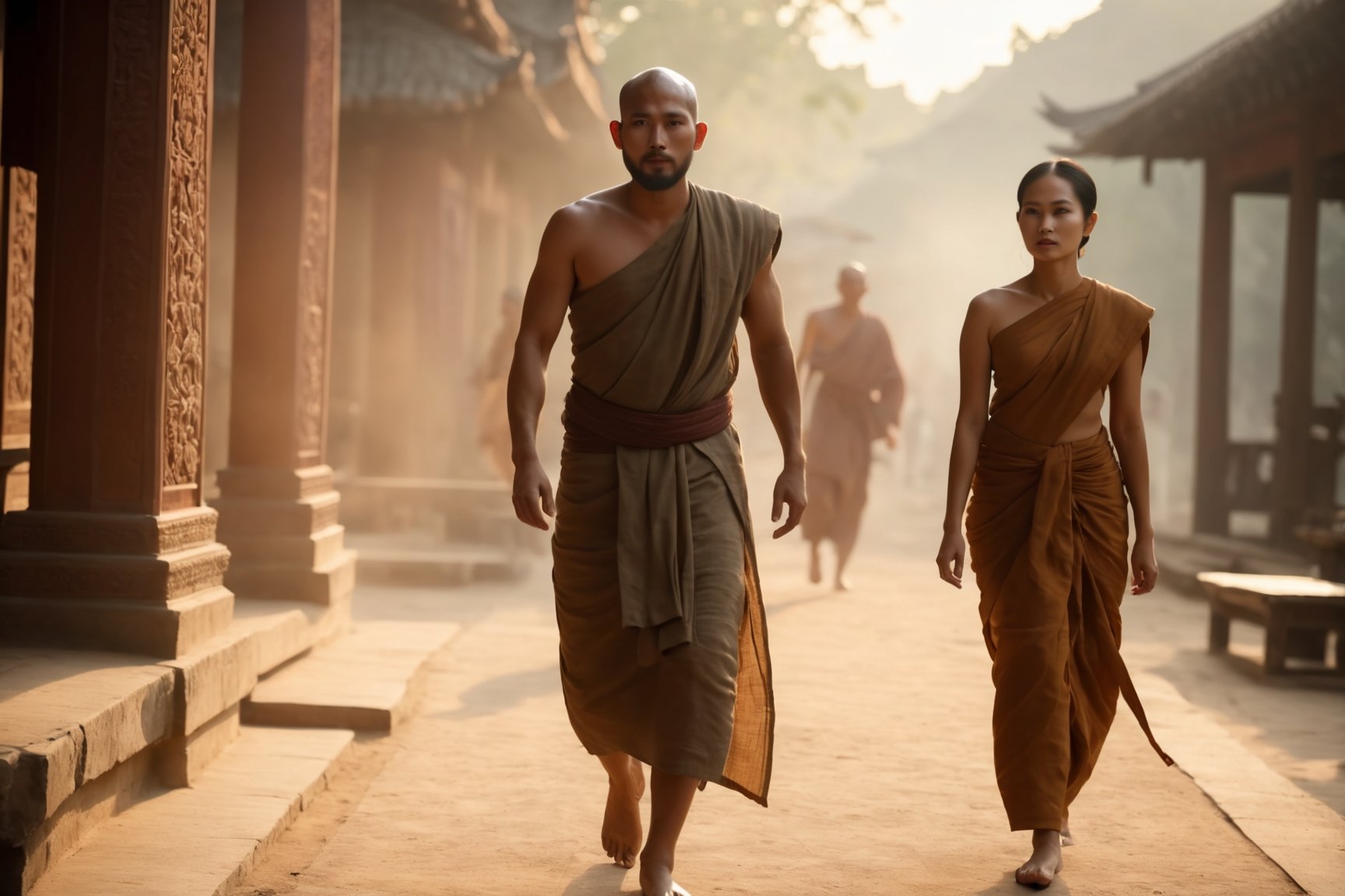The monk deliver the lady to a | image created by Aaron80 | Tensor.Art