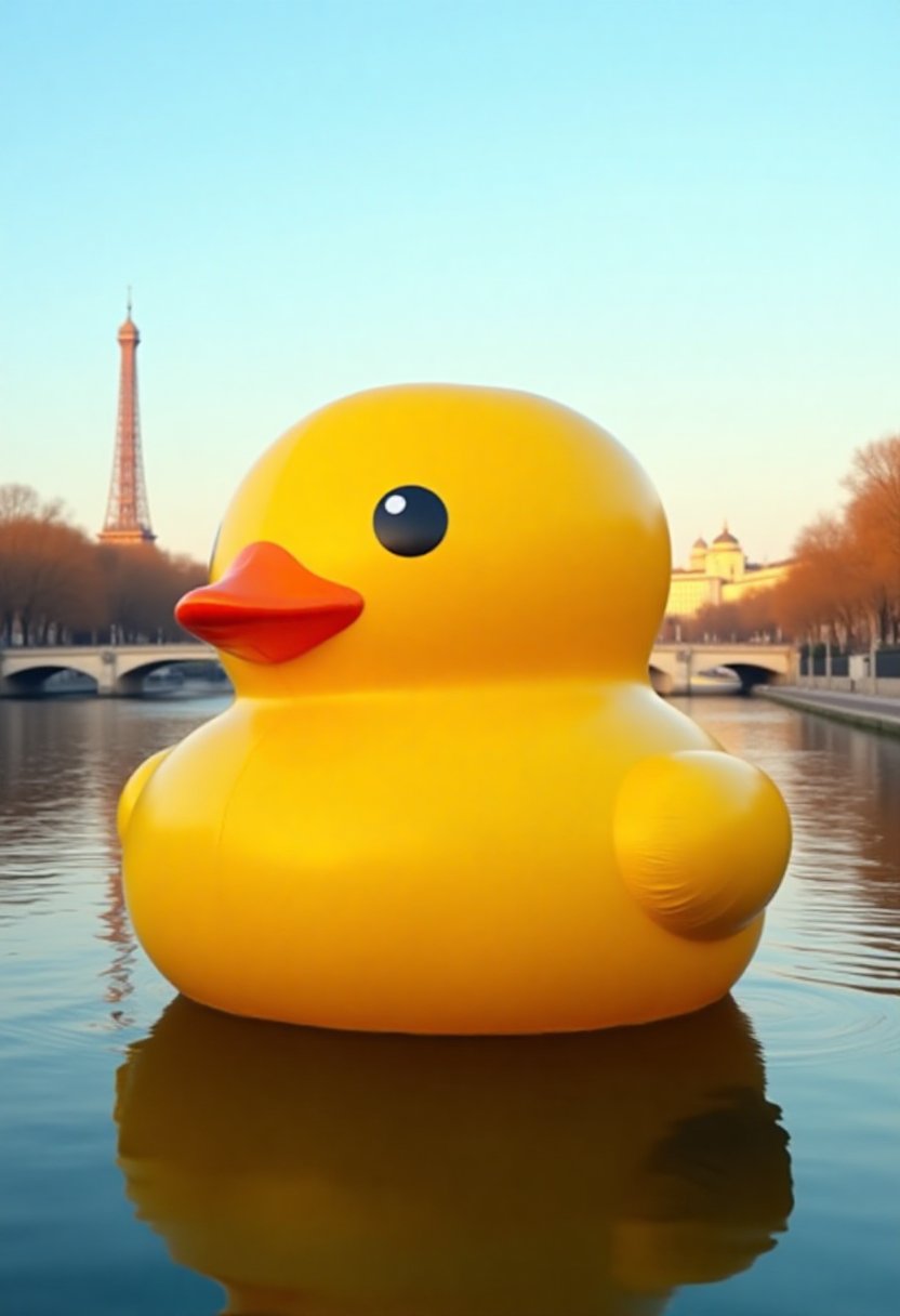 rubber duck in Paris | image created by umimya | Tensor.Art