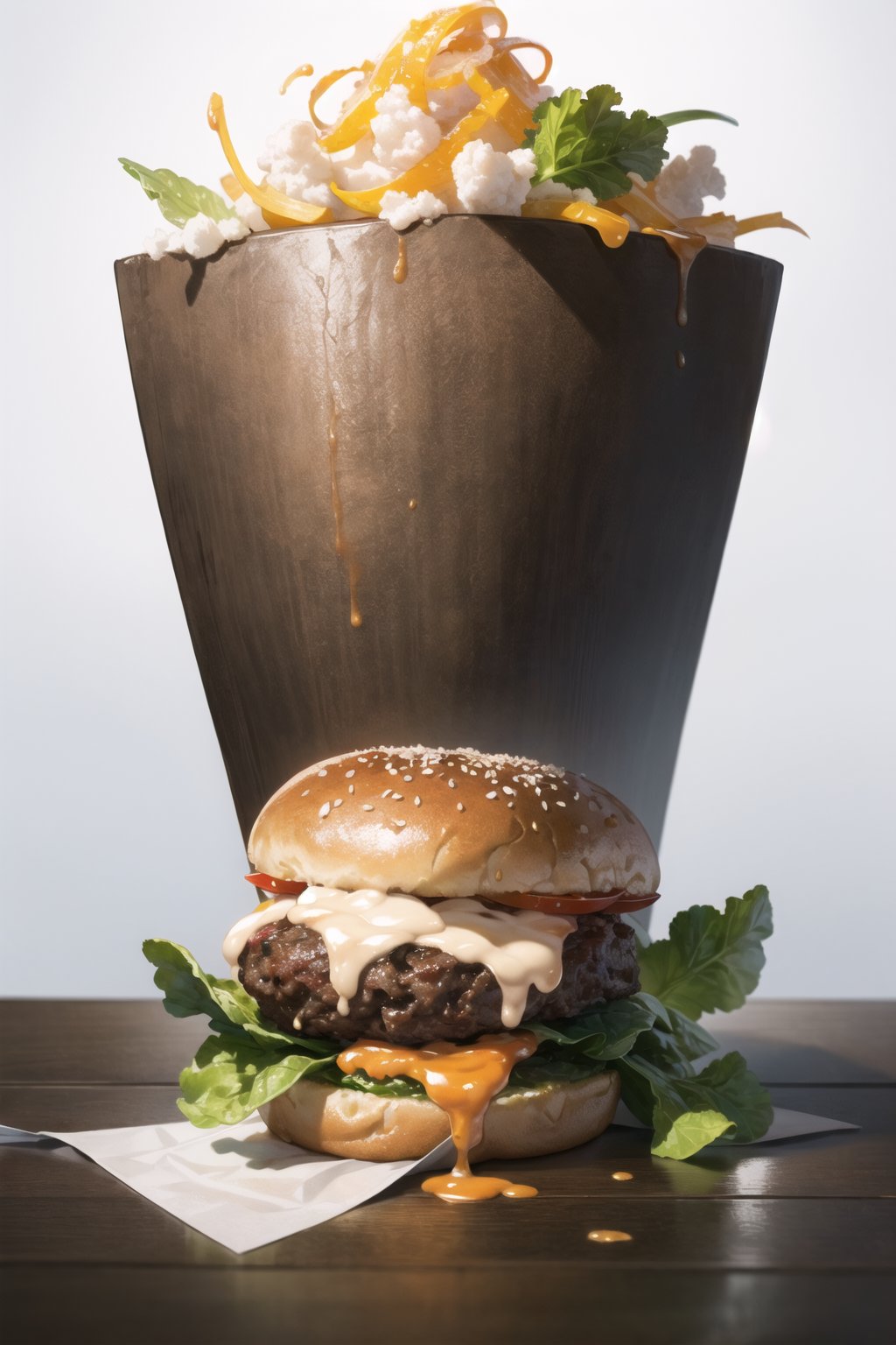 Burger Fly | image created by Ansatsu | Tensor.Art