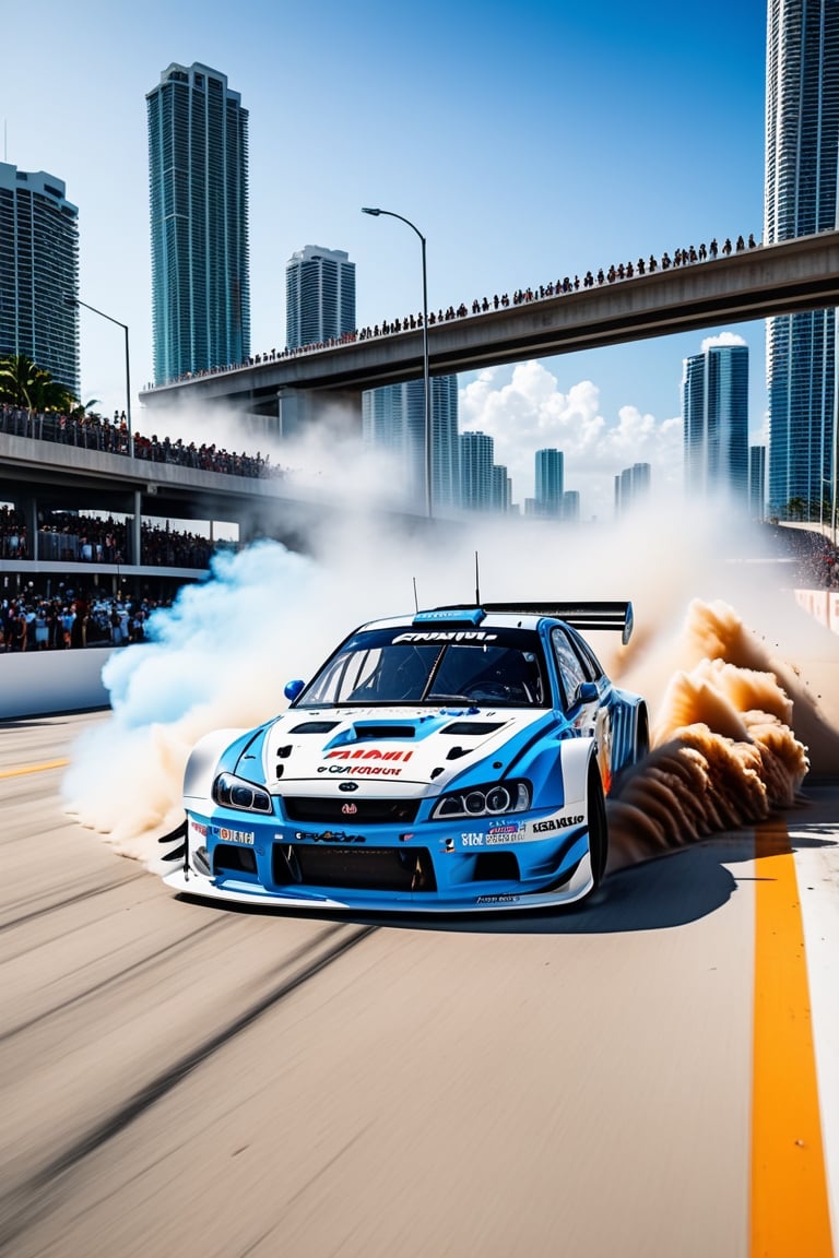 A White and a Blue Rally Car D | image created by Volna | Tensor.Art