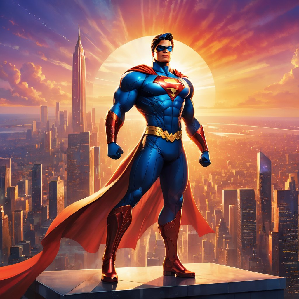 A valiant superhero with an ic | image created by Senjiro | Tensor.Art