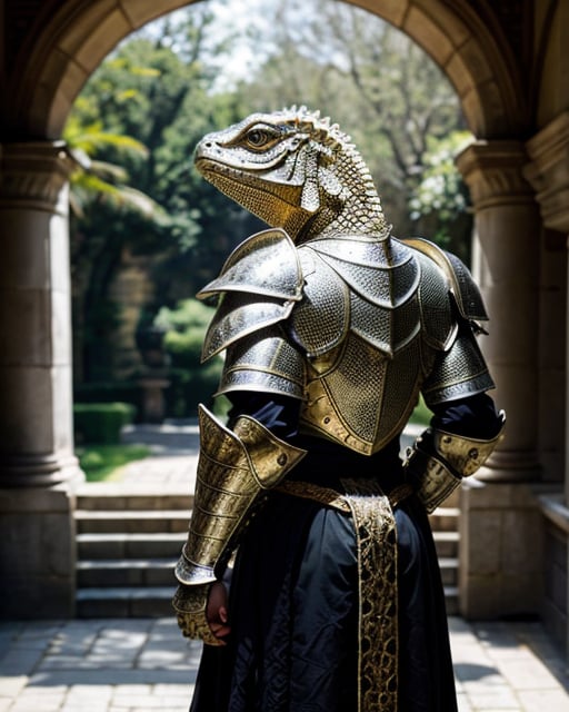Reptile in armor, medieval era | image created by CosioArt | Tensor.Art