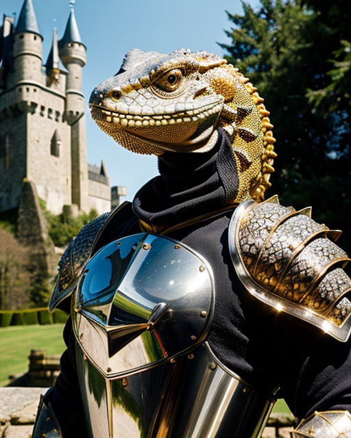 Reptile in armor, medieval era | image created by CosioArt | Tensor.Art