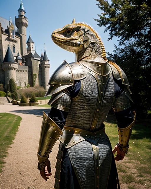 Reptile in armor, medieval era | image created by CosioArt | Tensor.Art