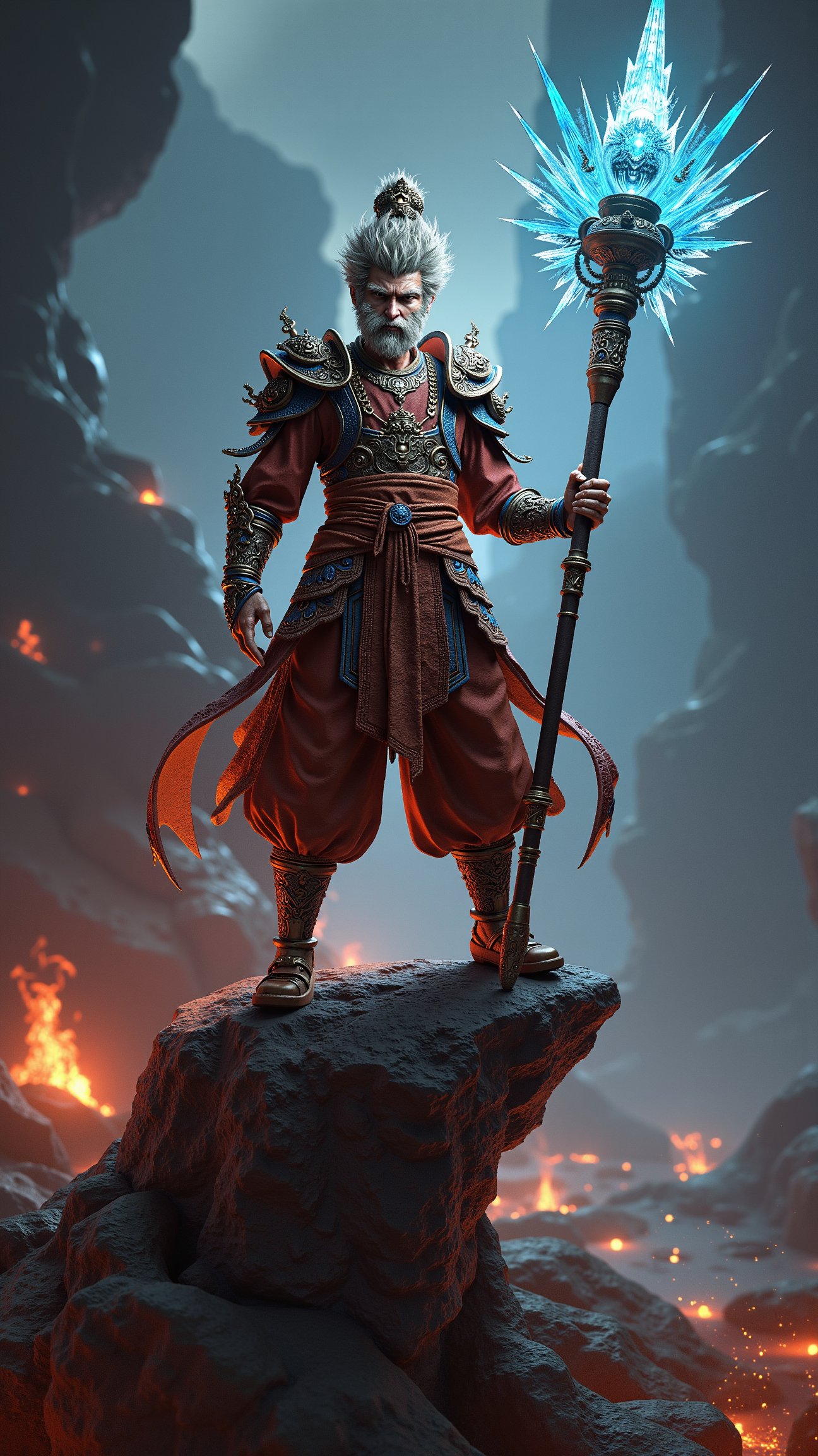 Wukong wields the mythic long | image created by ChugAx | Tensor.Art