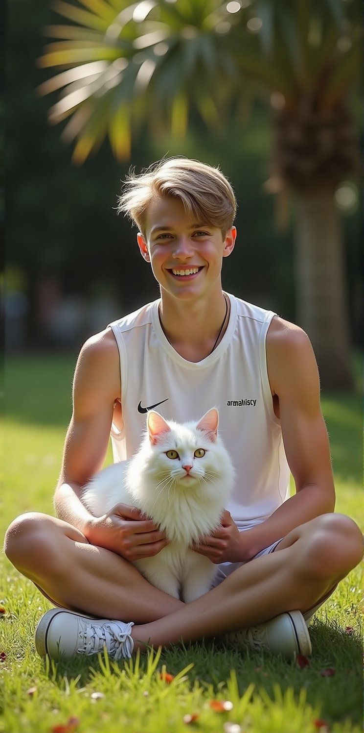 Chico con su gato | image created by aramismcy | Tensor.Art