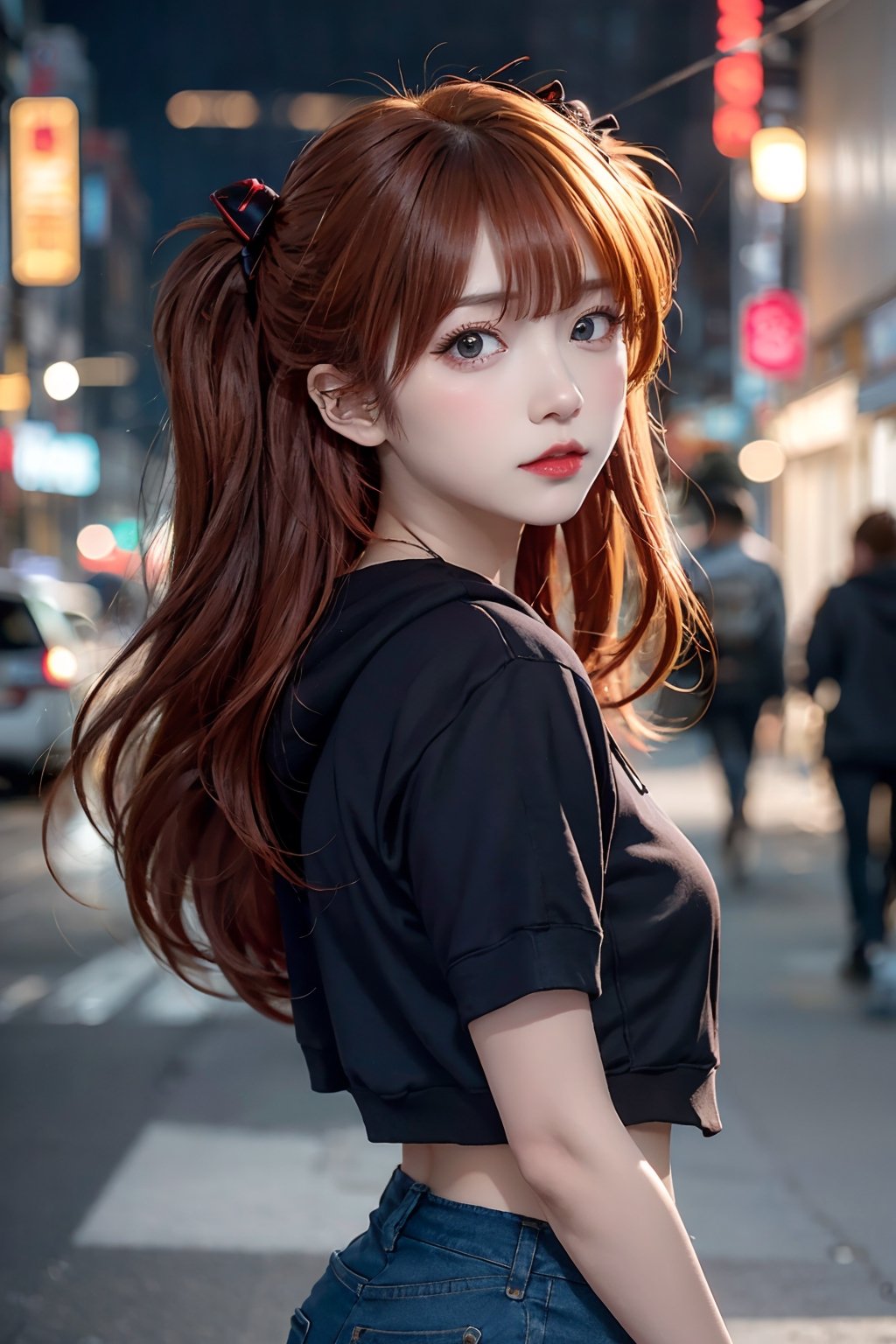 1girl, solo, orange hair, two | image created by Chrom | Tensor.Art