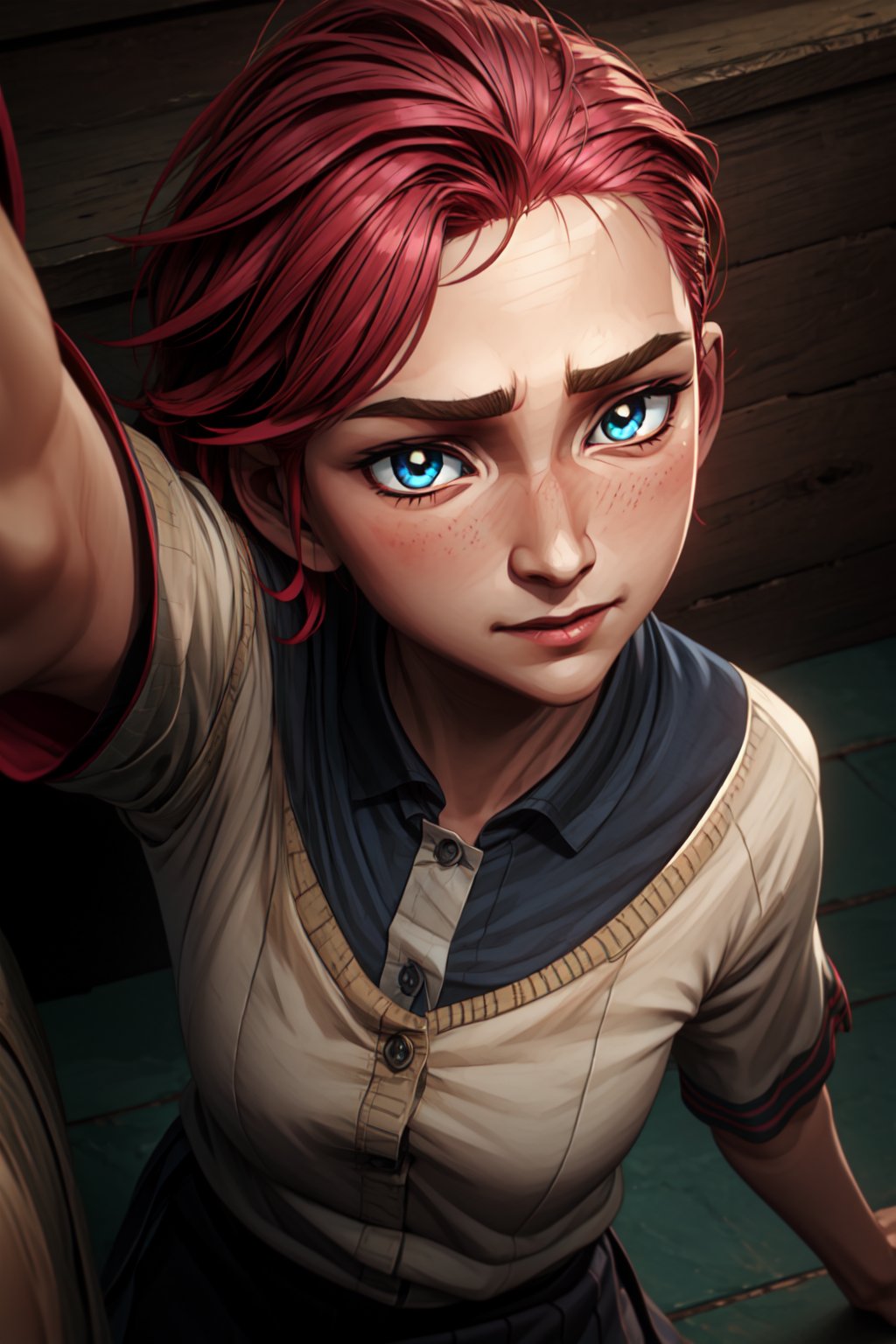arcane girl taking a selfie | image created by kero_ | Tensor.Art