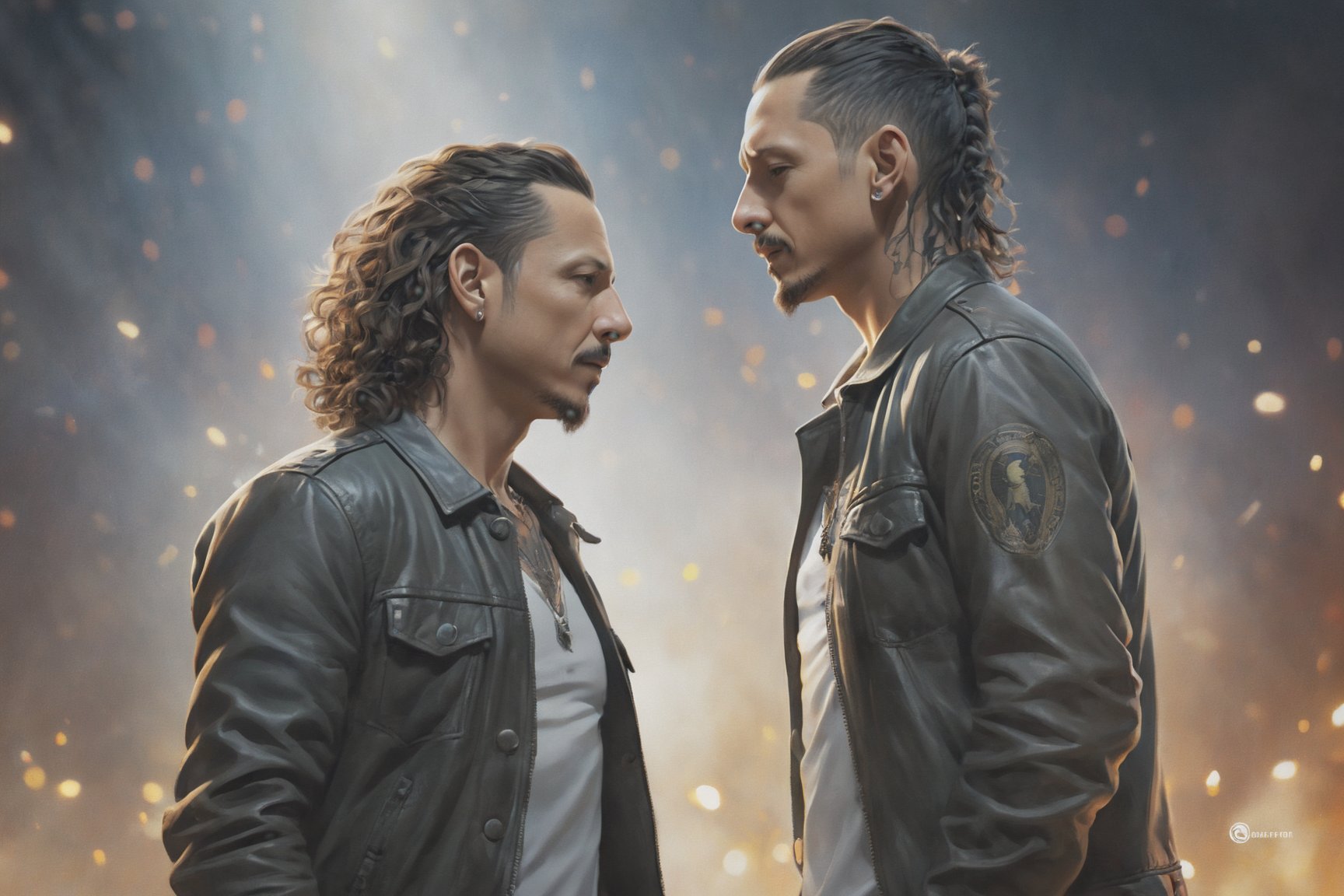 Chester and Chris Cornell | image created by monsBen88 | Tensor.Art