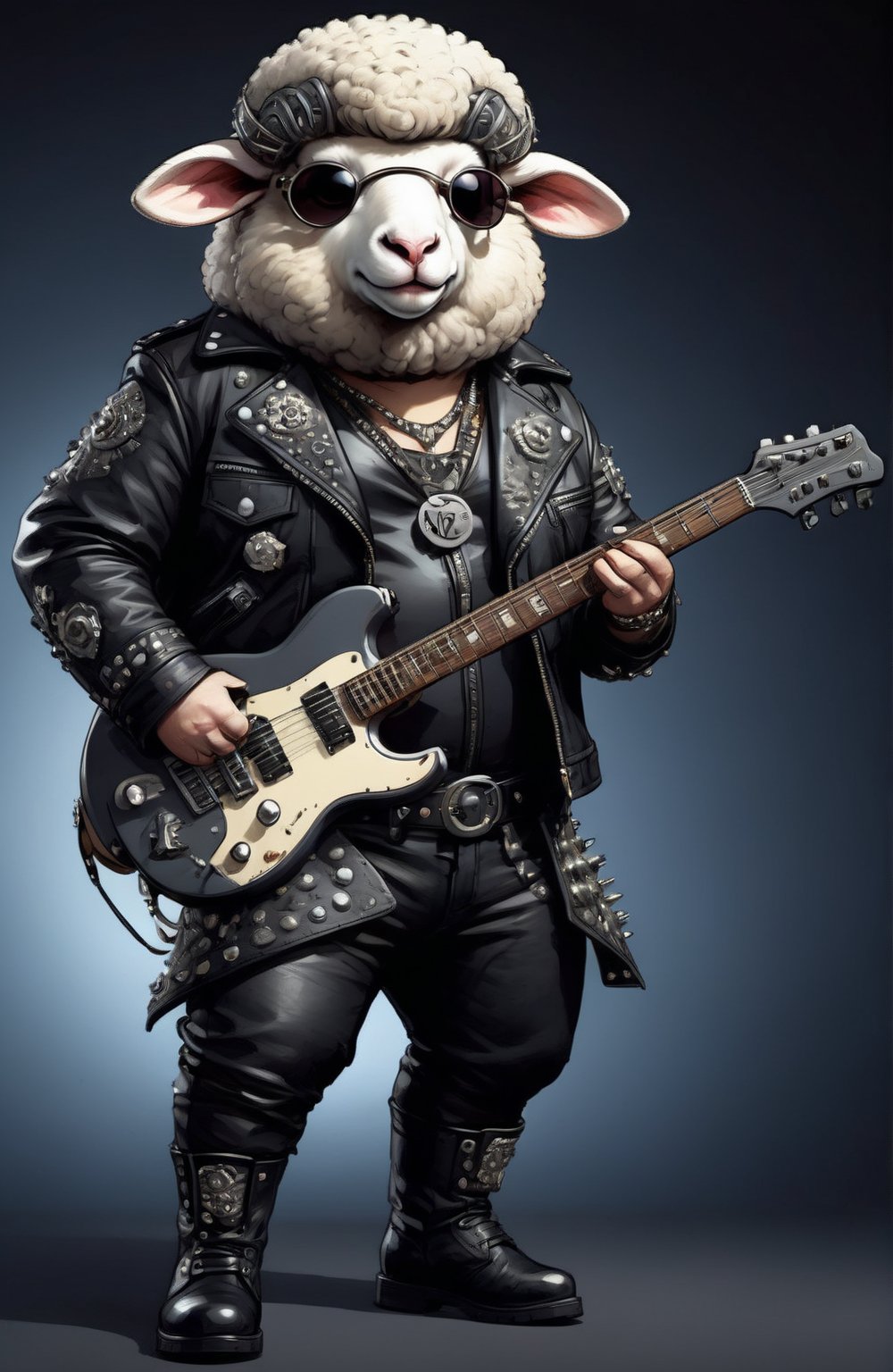 sheep punk rocker | image created by レオナルドくま | Tensor.Art