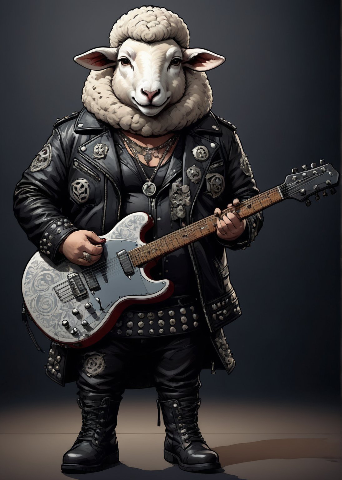 sheep punk rocker | image created by レオナルドくま | Tensor.Art