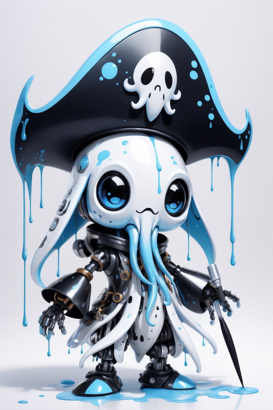 Robot squid painter ⑤ #tenten | image created by レオナルドくま | Tensor.Art