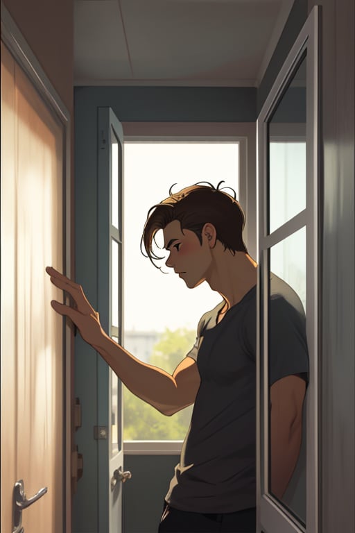 sad brunette male pearing thro | image created by Dannypharmd13 ...