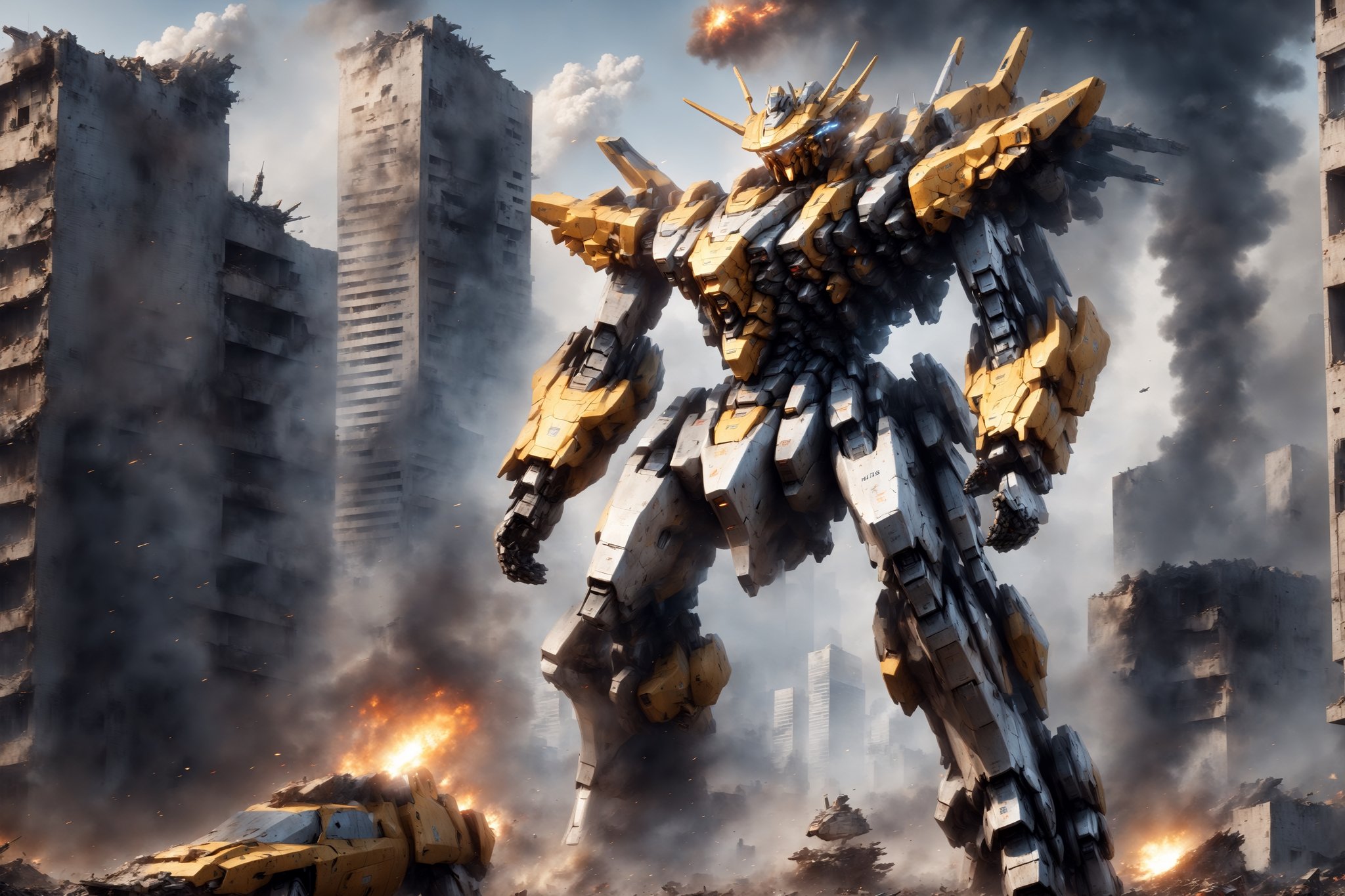 Mecha warzone | image created by ZifuAI | Tensor.Art