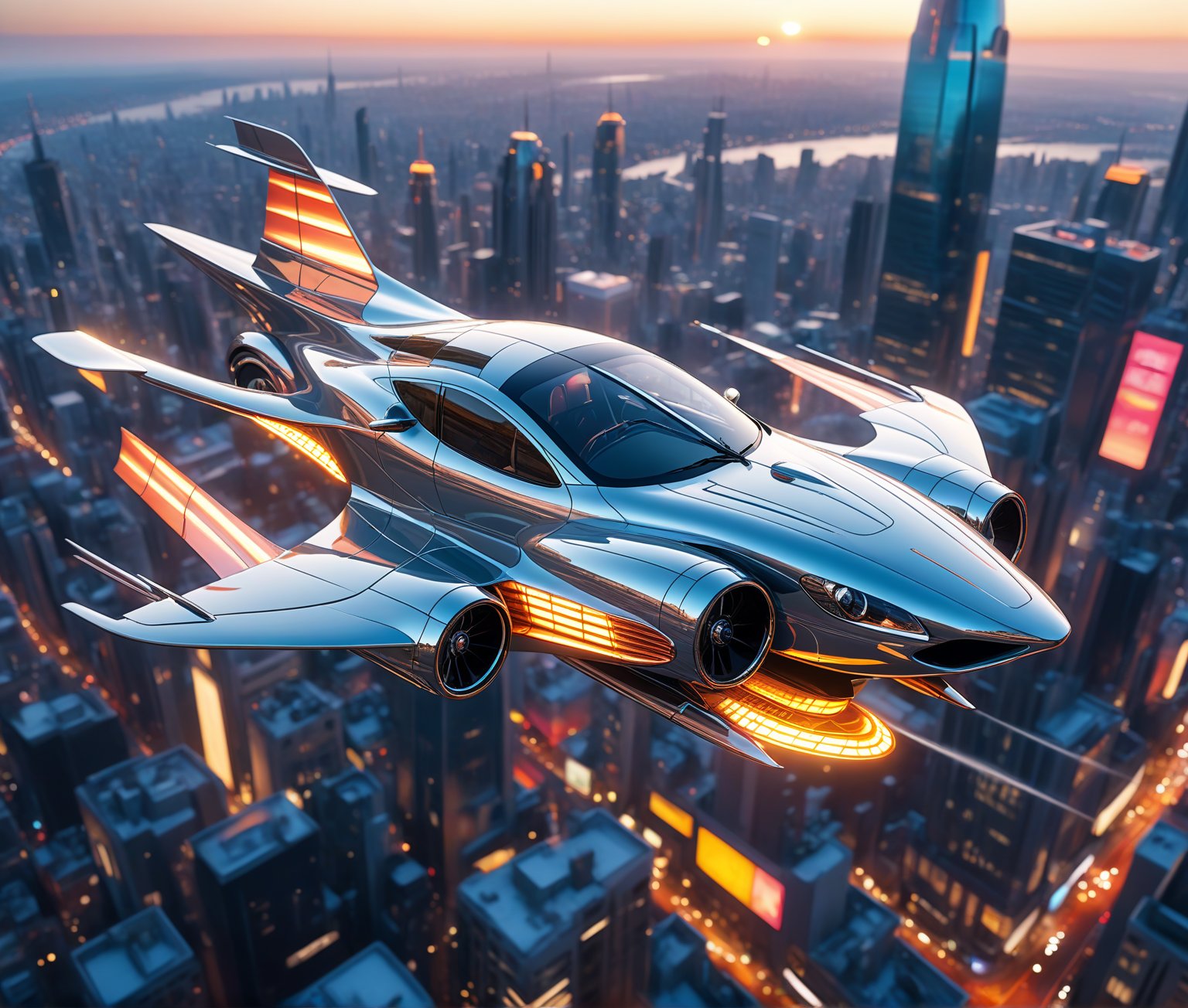 A majestic Art Deco flying car | image created by RAYSHARK1 | Tensor.Art