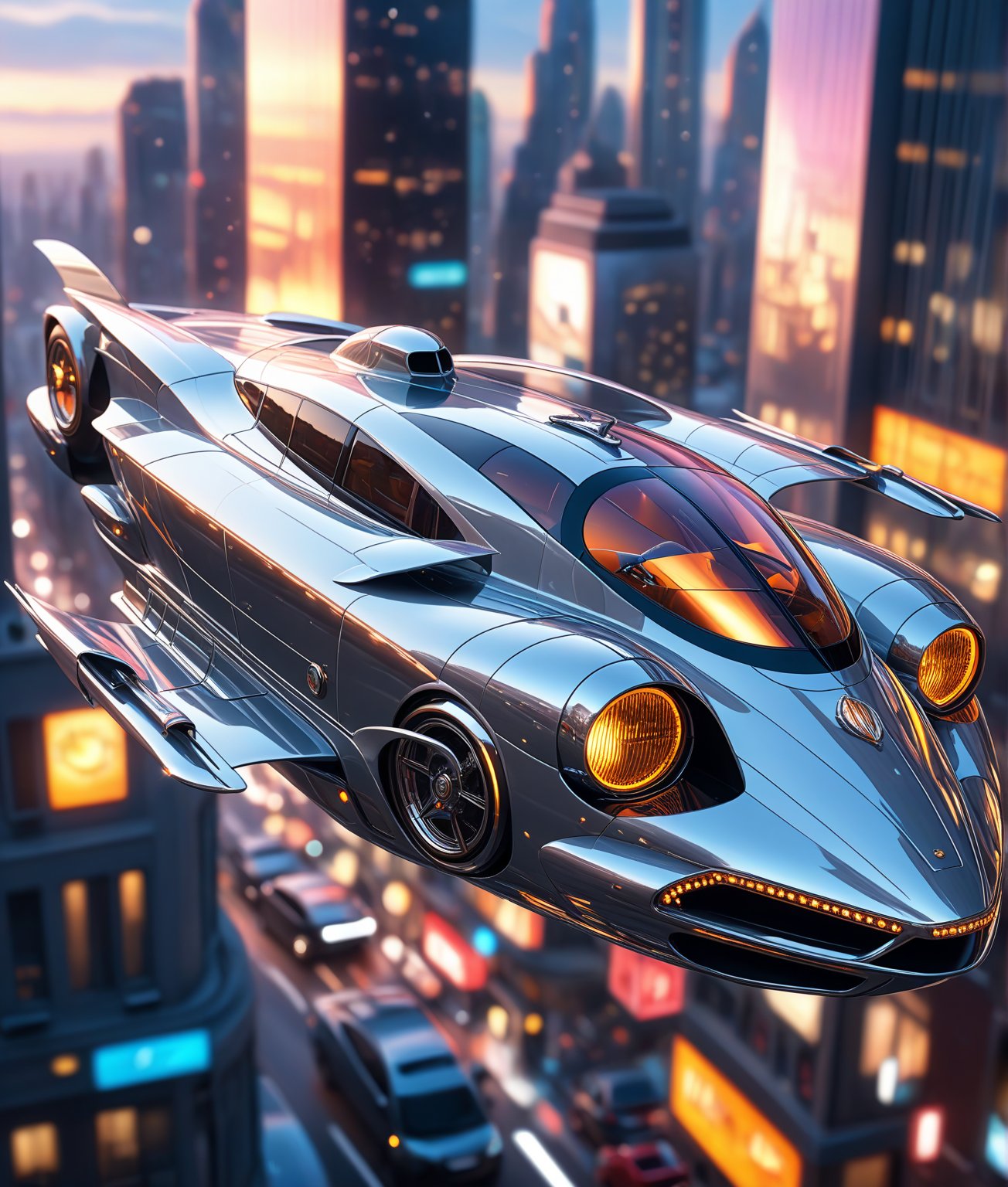A majestic Art Deco flying car | image created by RAYSHARK1 | Tensor.Art
