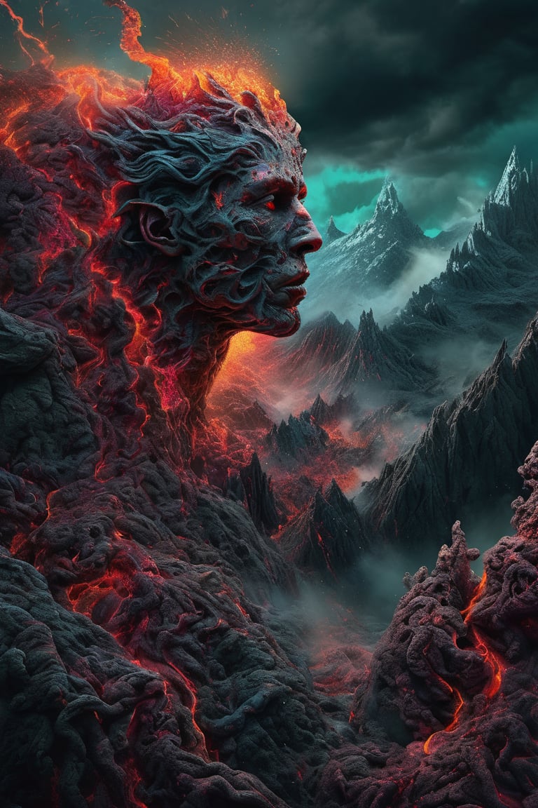 dark demon, Over the Mountains | image created by myrku | Tensor.Art