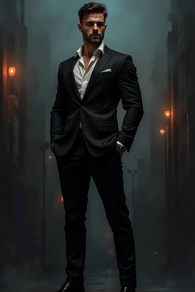 full_body Darkly handsome man | image created by Belle_Everleigh ...