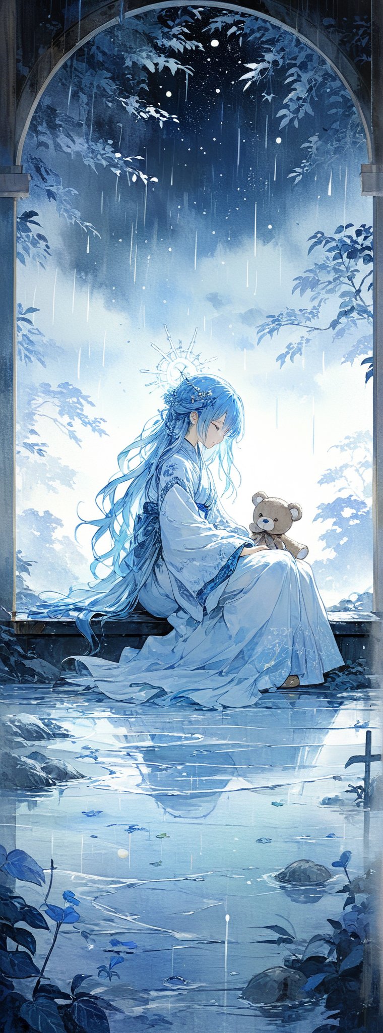 Twilight Serenity: A Rainy Nig | image created by 京野菜（kyo8sai） | Tensor.Art