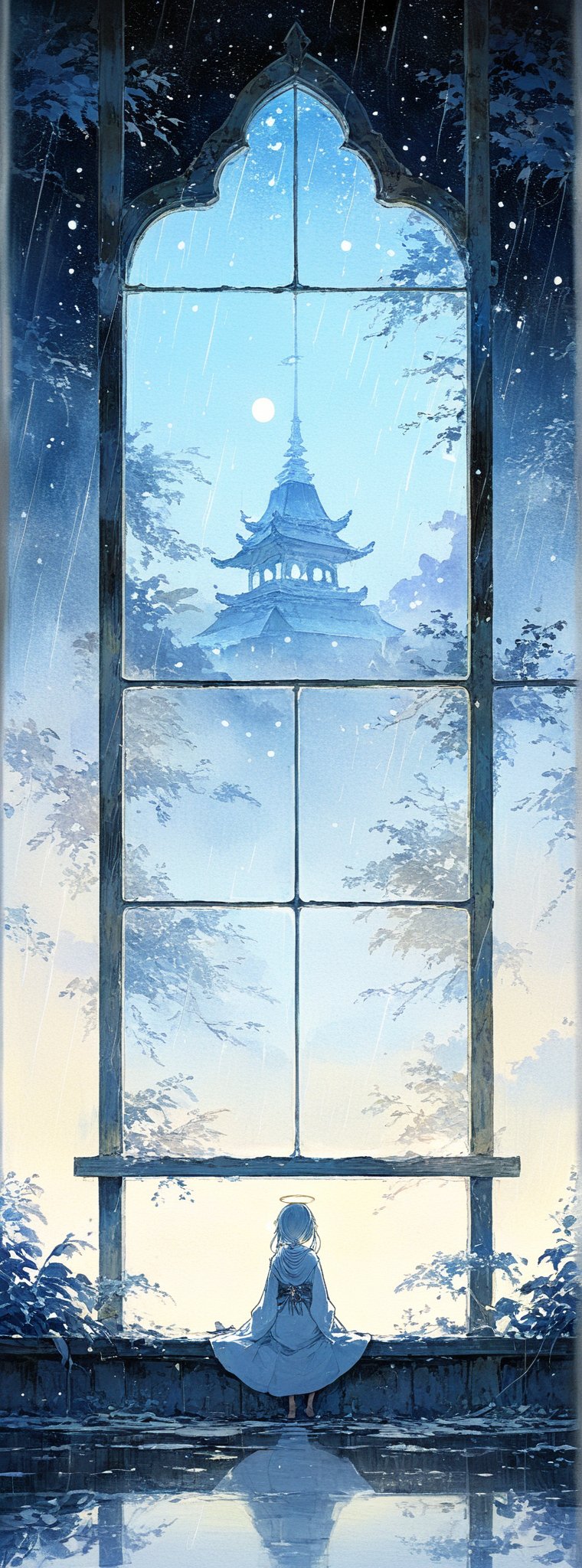 Twilight Serenity: A Rainy Nig | image created by 京野菜（kyo8sai） | Tensor.Art