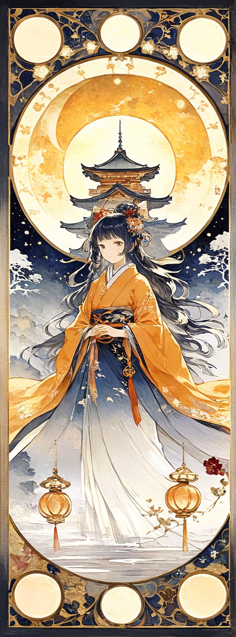 Edo Elegance: Harvest Lanterns | image created by 京野菜（kyo8sai） | Tensor.Art