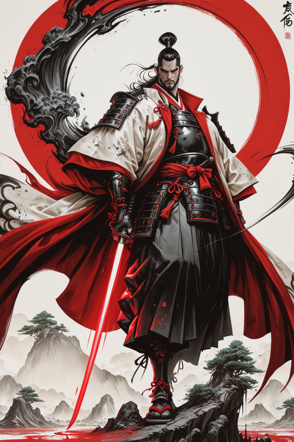 1man,elder samurai,middle age, | image created by maehara | Tensor.Art