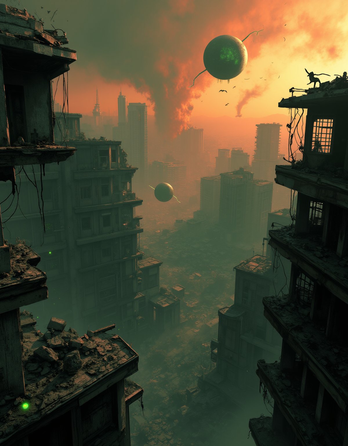 A sprawling apocalyptic citysc | image created by maehara | Tensor.Art