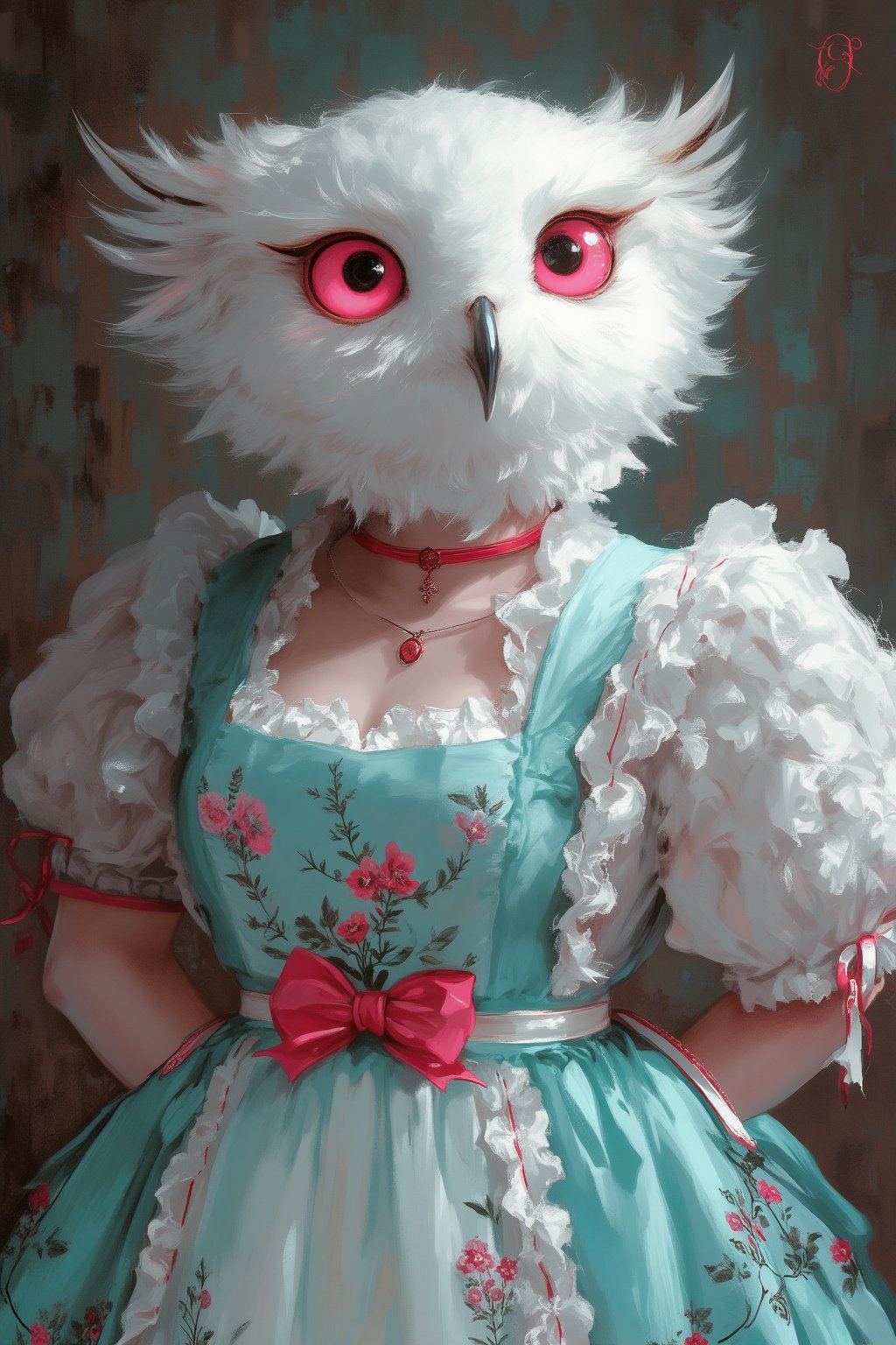 An exquisite albino female owl | image created by maehara | Tensor.Art