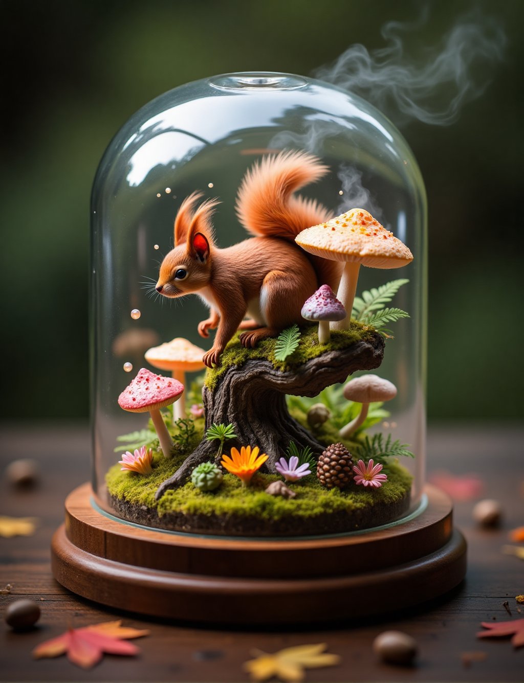 glass bell jar terrarium on wo | image created by maehara | Tensor.Art
