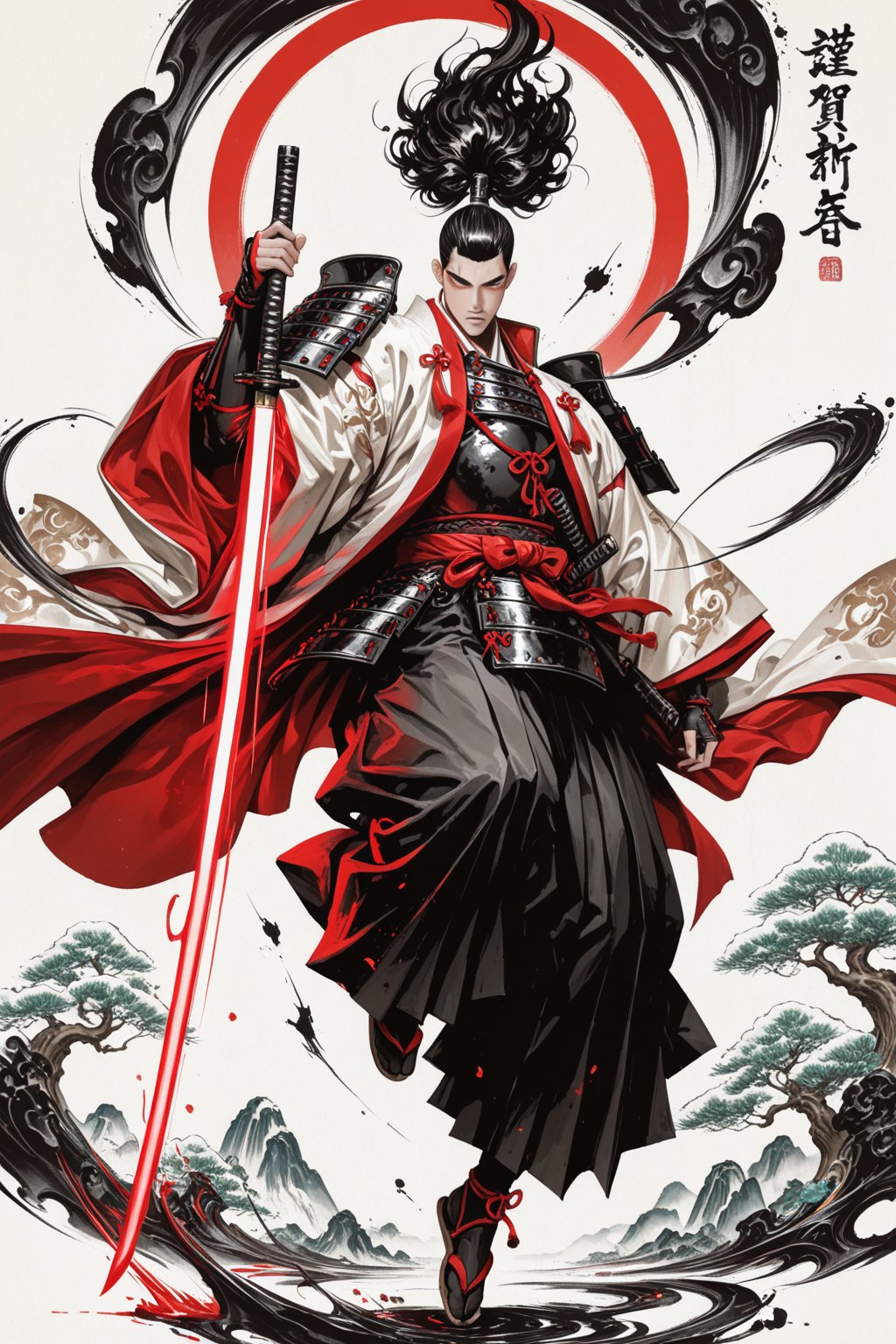 1man,elder samurai,middle age, | image created by maehara | Tensor.Art