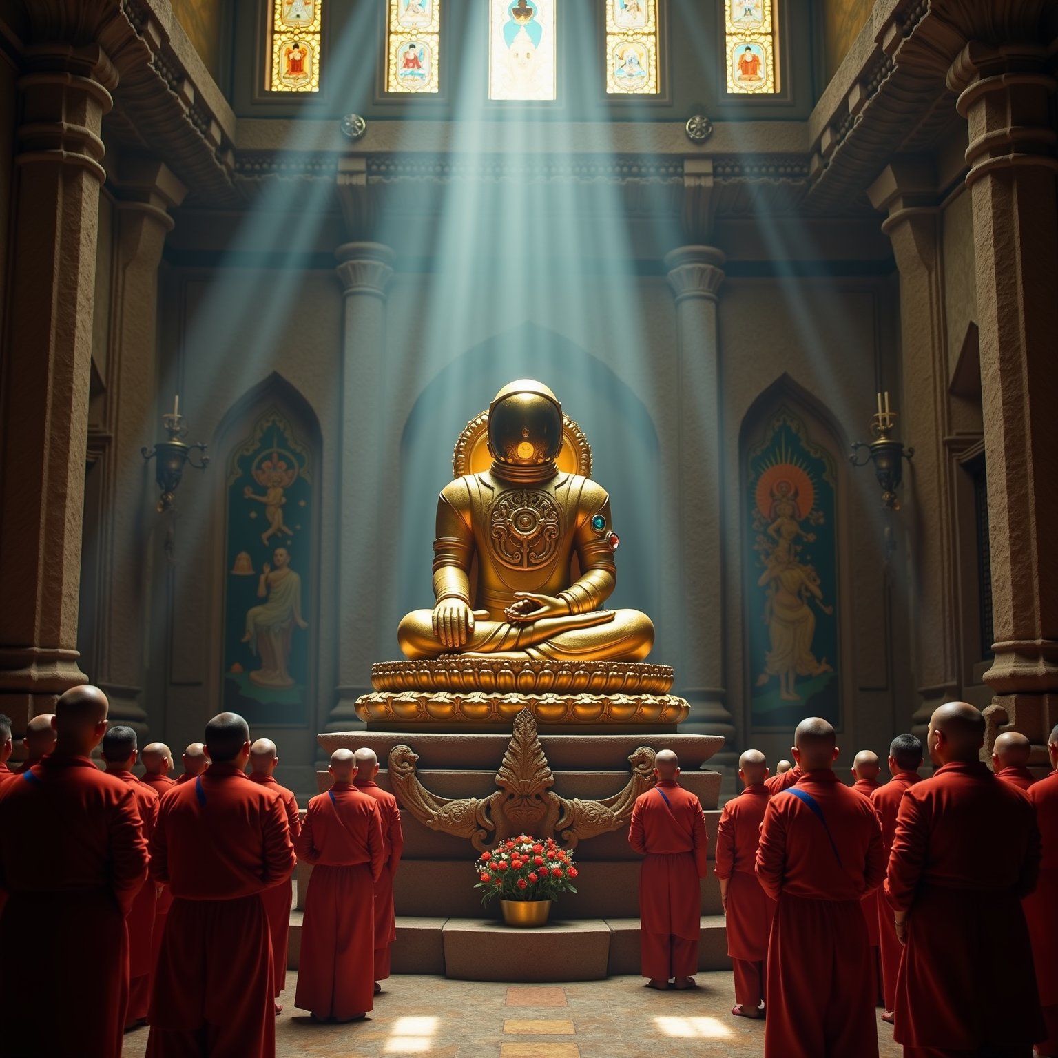 Inside a sacred, ancient templ | image created by maehara | Tensor.Art