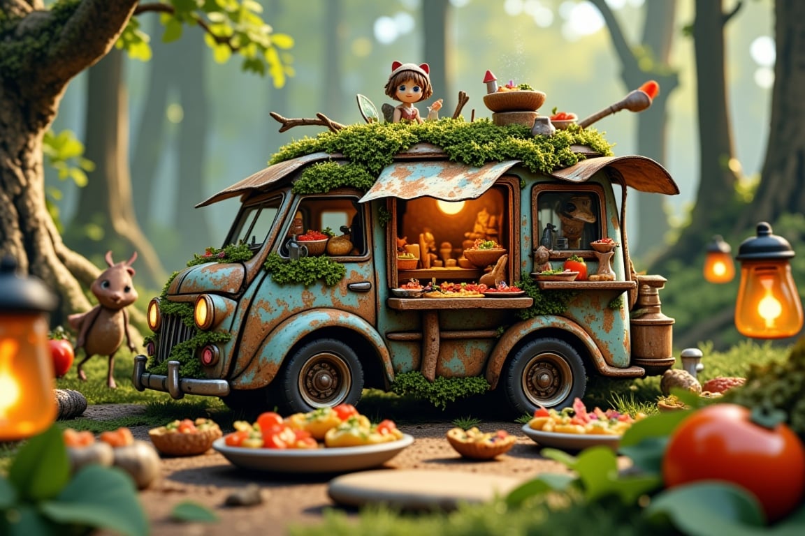 A whimsical fairy food truck c | image created by maehara | Tensor.Art