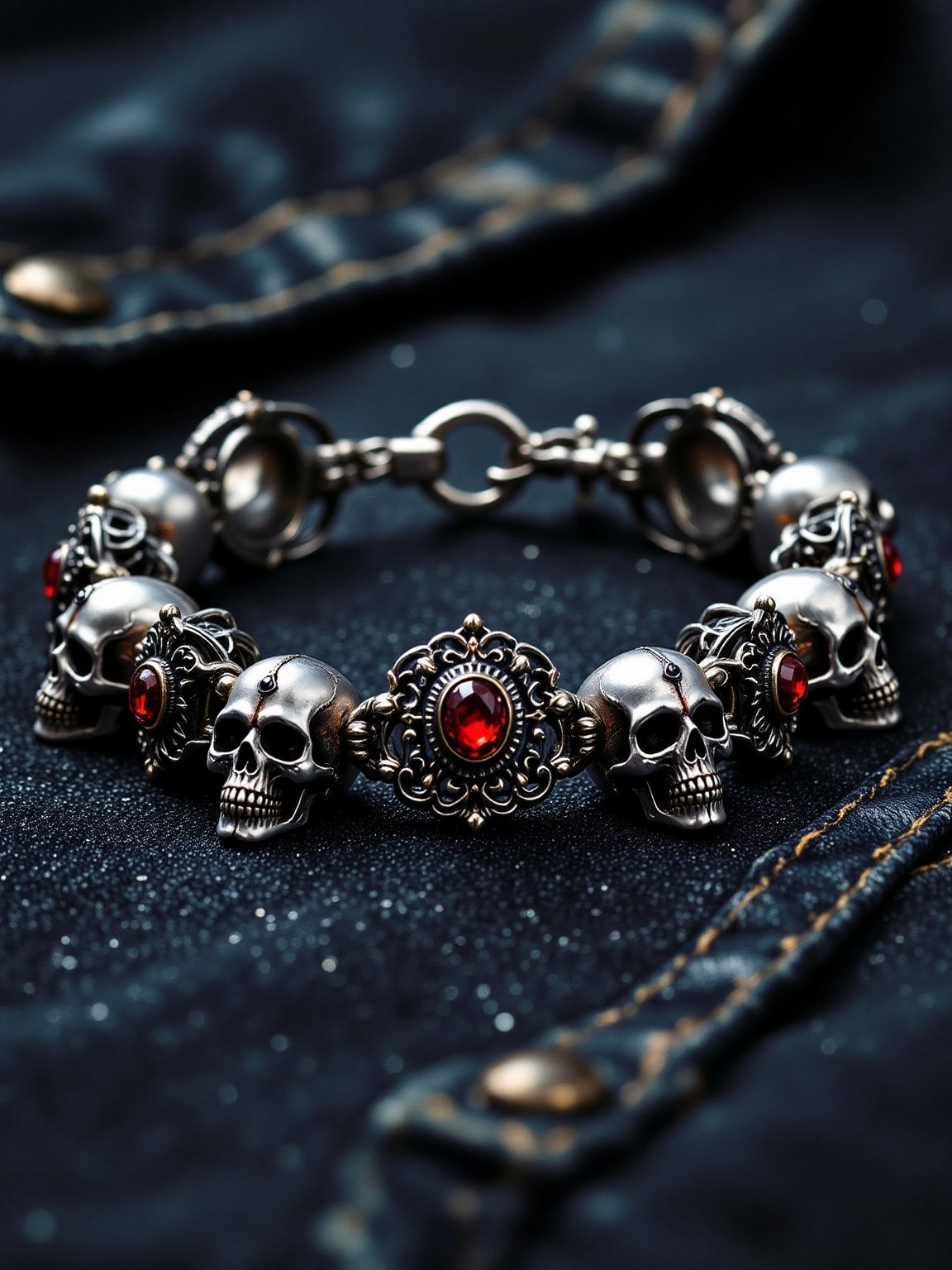 A detailed gothic silver brace | image created by maehara | Tensor.Art