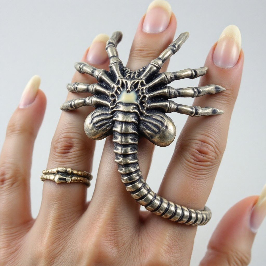 ring designed as a Face Hugge | image created by maehara | Tensor.Art