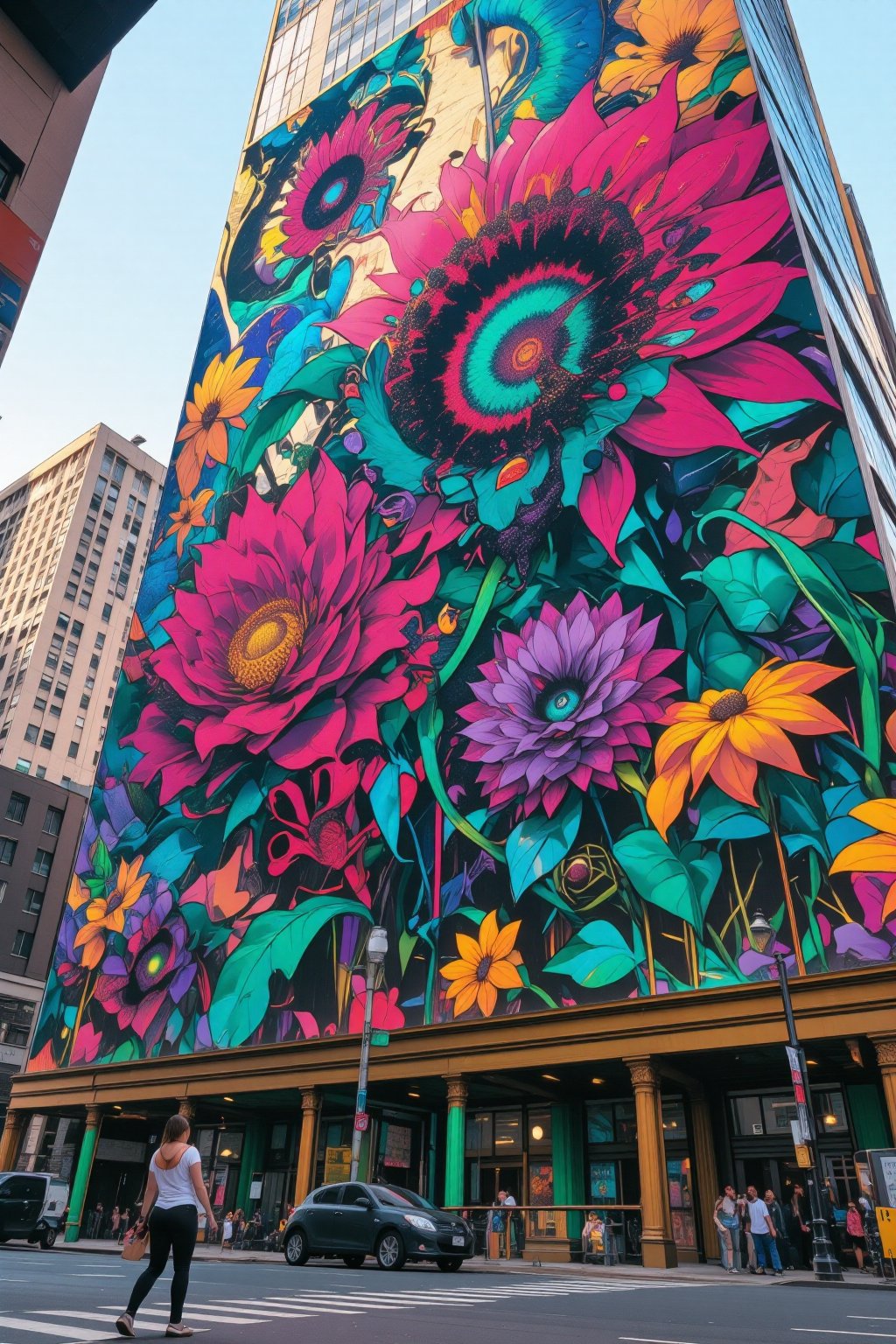 massive dahlia flower mural on | image created by maehara | Tensor.Art