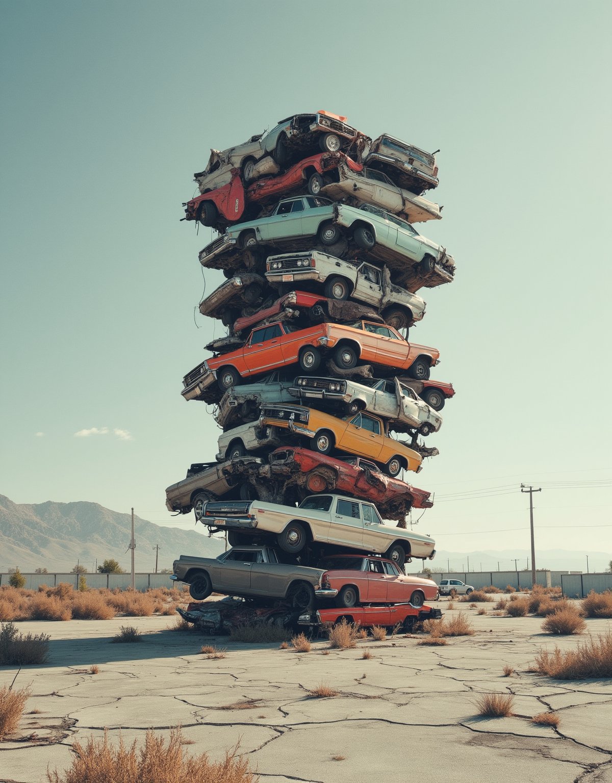 A desolate parking lot featuri | image created by maehara | Tensor.Art
