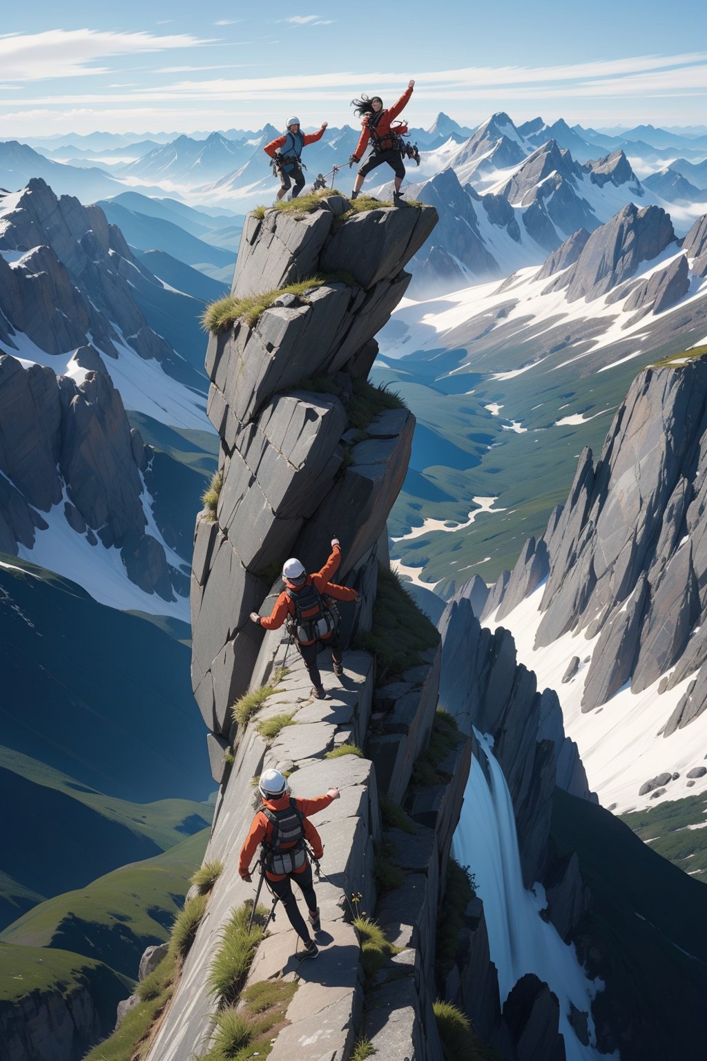 A group of mountaineers climbi | image created by Nocturnooculto ...
