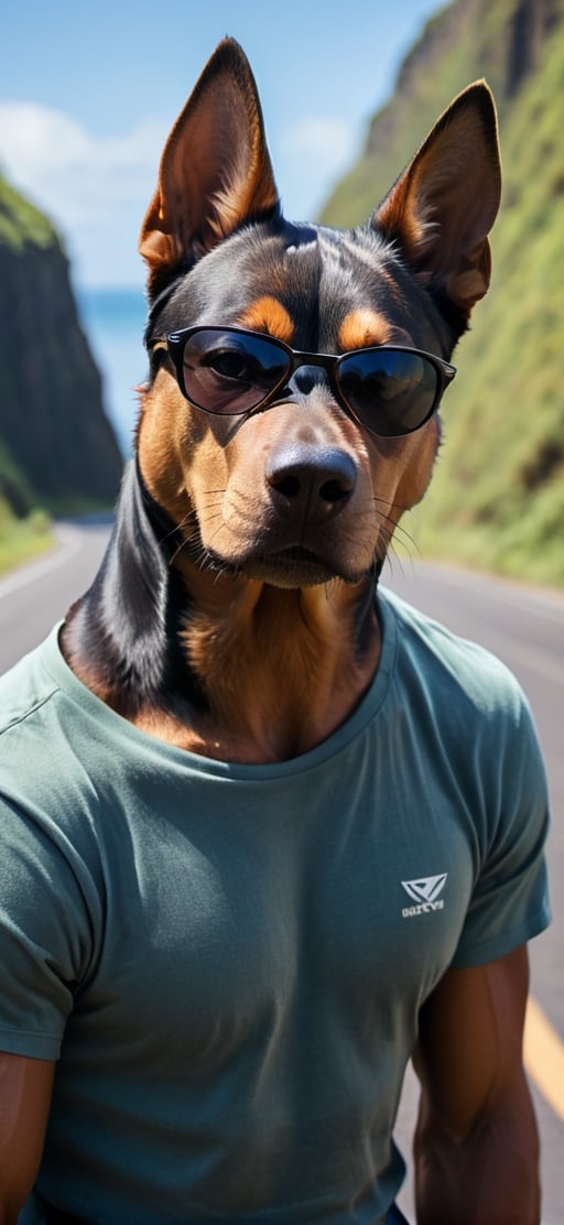 create a human with dobermann | image created by Decyfer30 | Tensor.Art