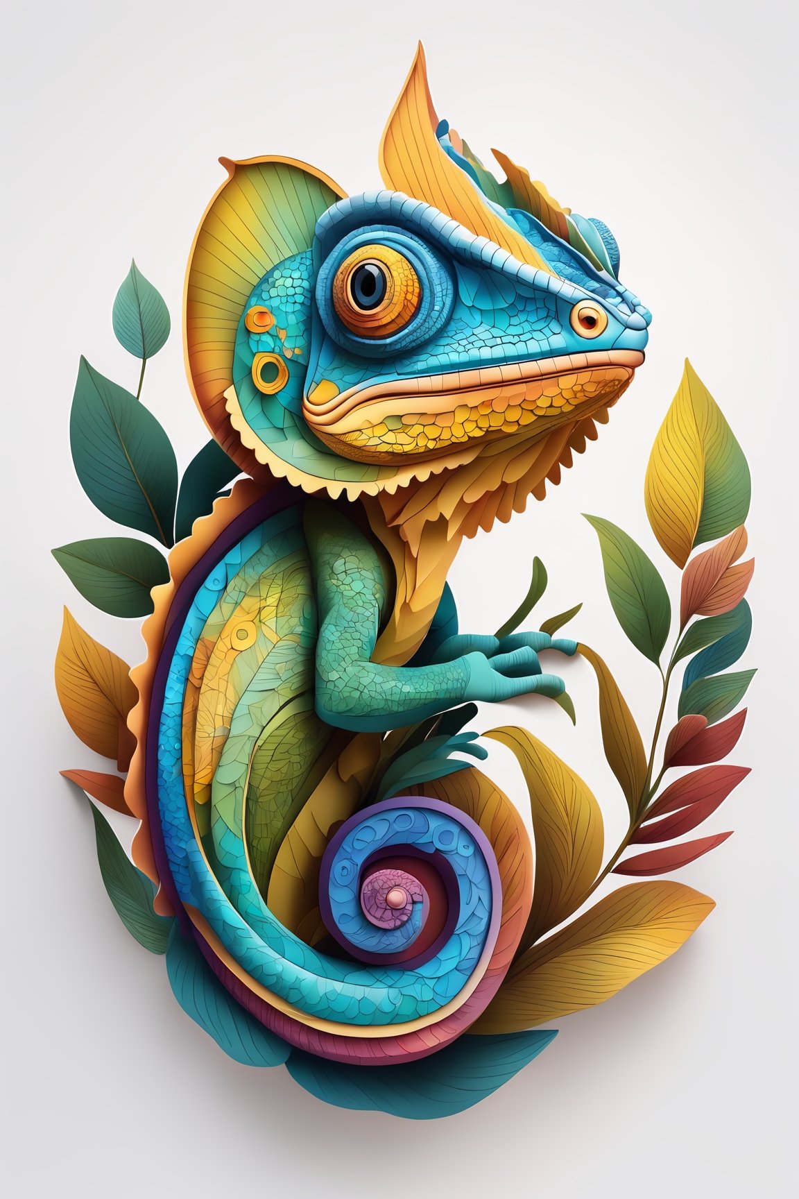 Cute Chameleon | image created by Redbal | Tensor.Art