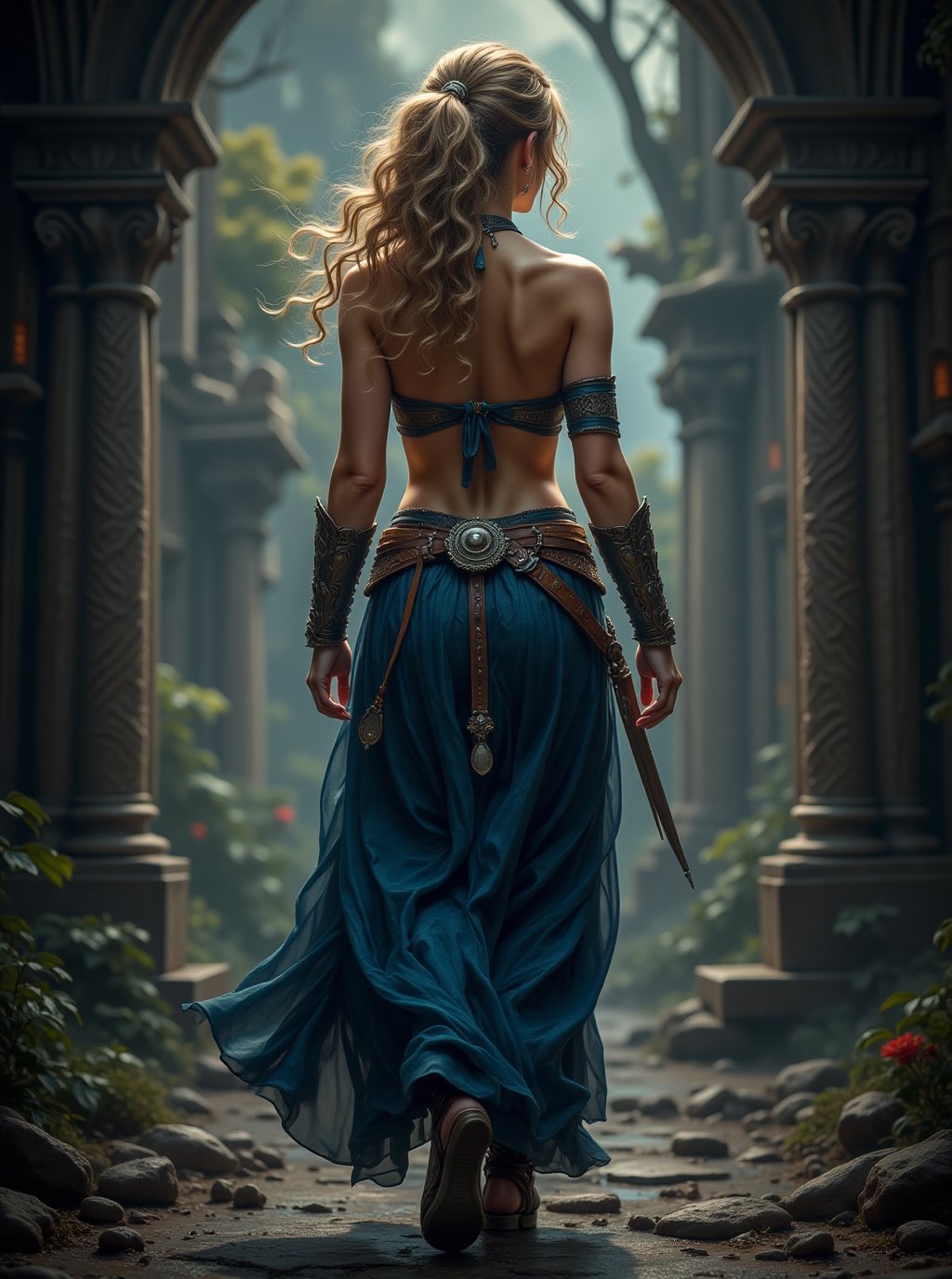A sensual back of woman barely | image created by Oren | Tensor.Art