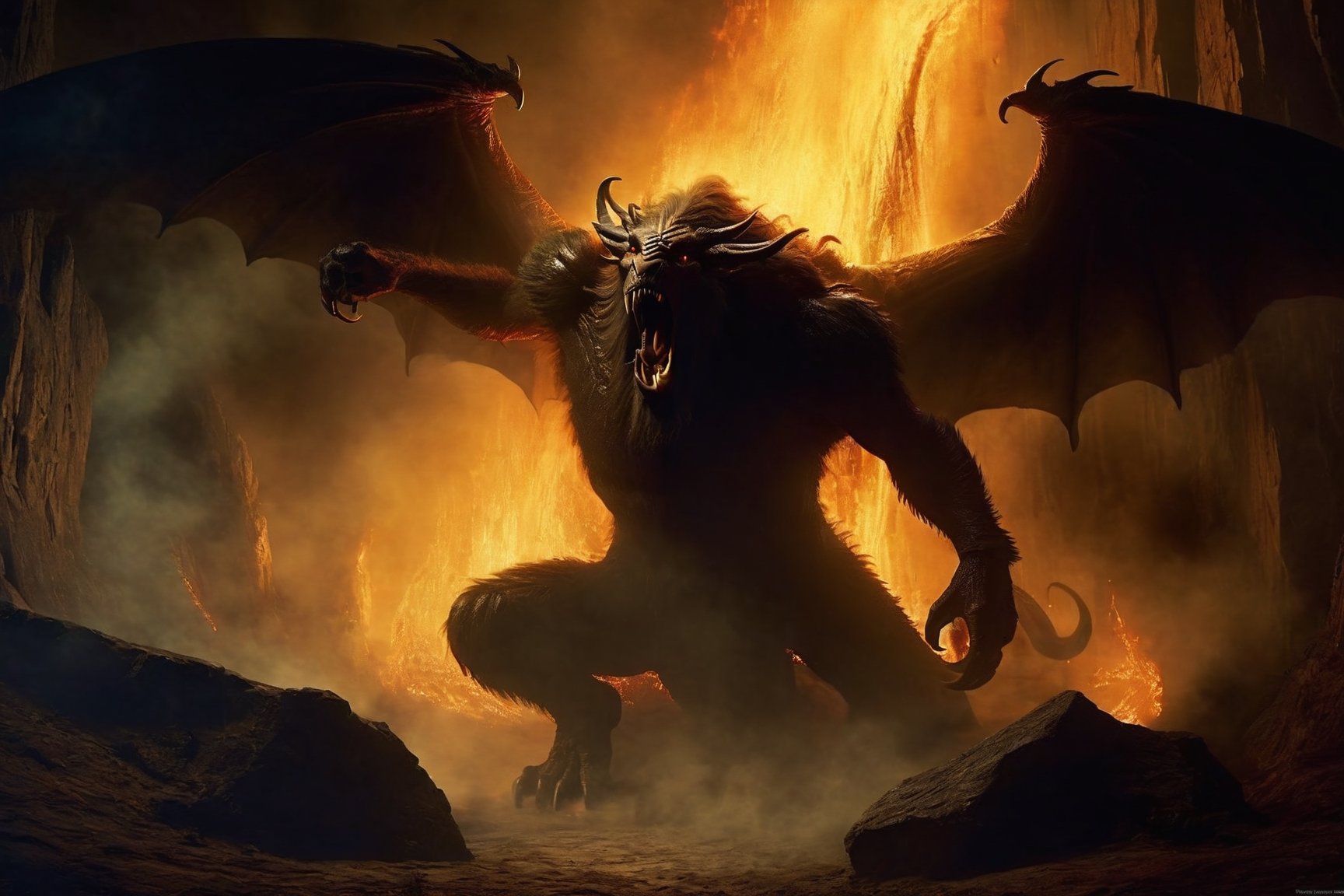 Gandalf y Balrog | image created by Chongas | Tensor.Art