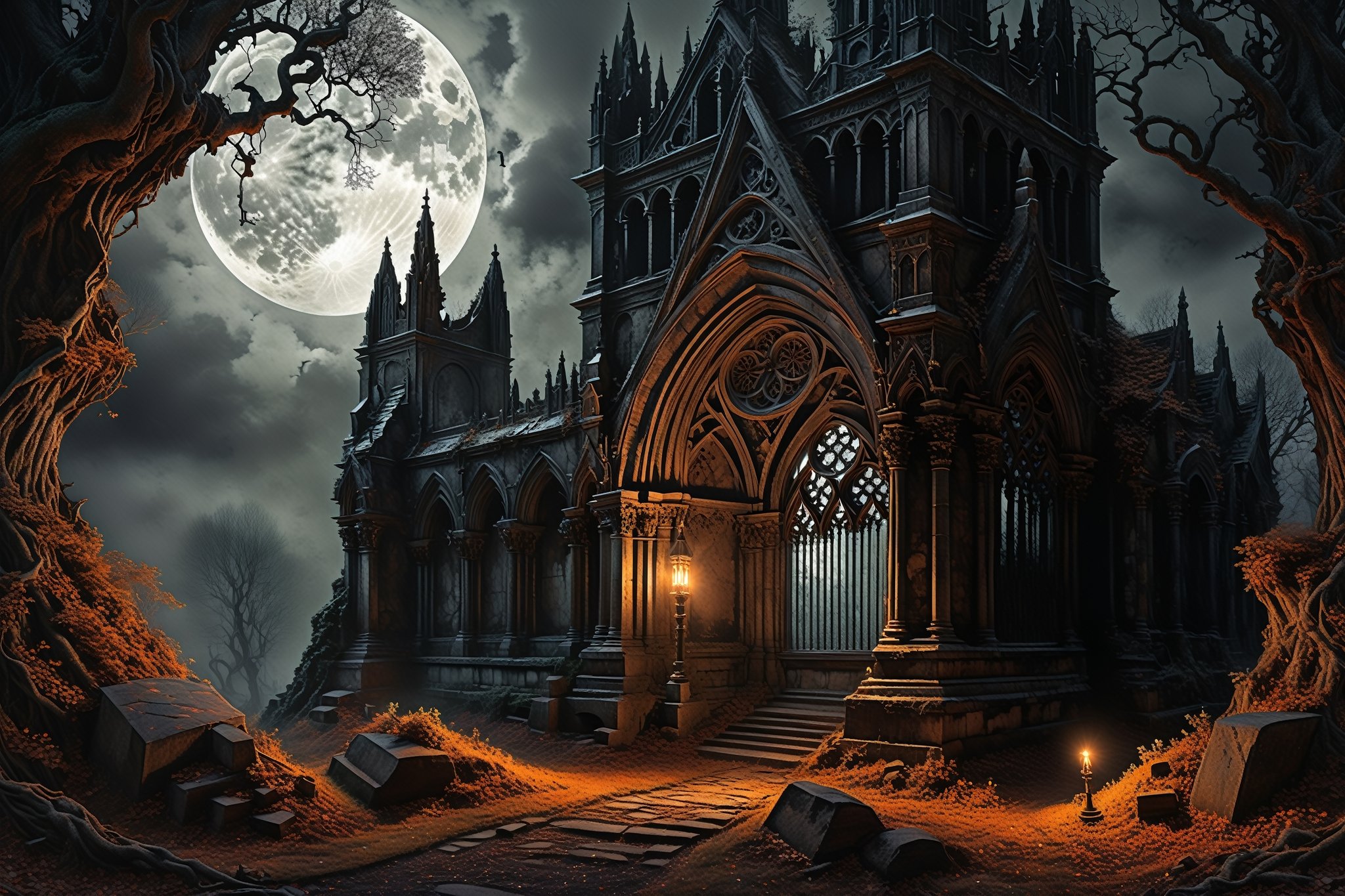 MAUSOLEUM AND GRAVEYARD | image created by REDVAPOR | Tensor.Art