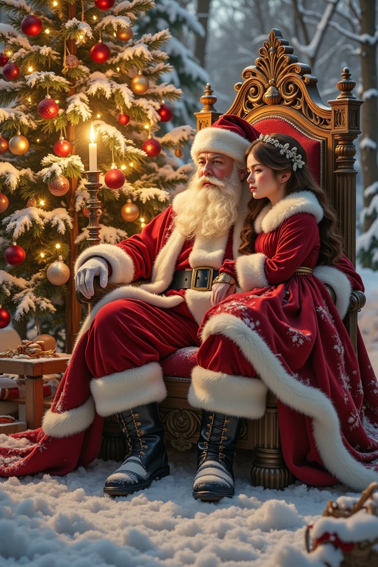 Majestic Christmas scene bathe | image created by Diable | Tensor.Art