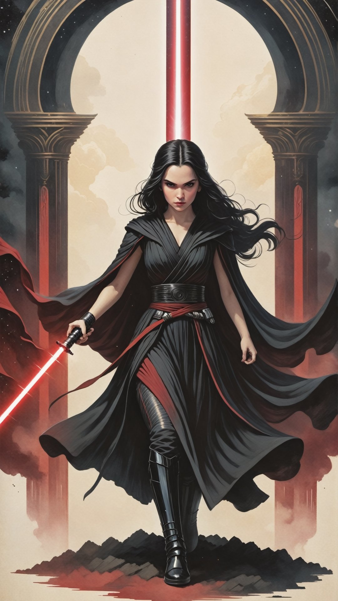 A young Sith girl with long on | image created by Klaydoscope132 ...