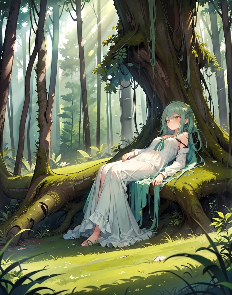 Green guardian goddess | image created by nga | Tensor.Art